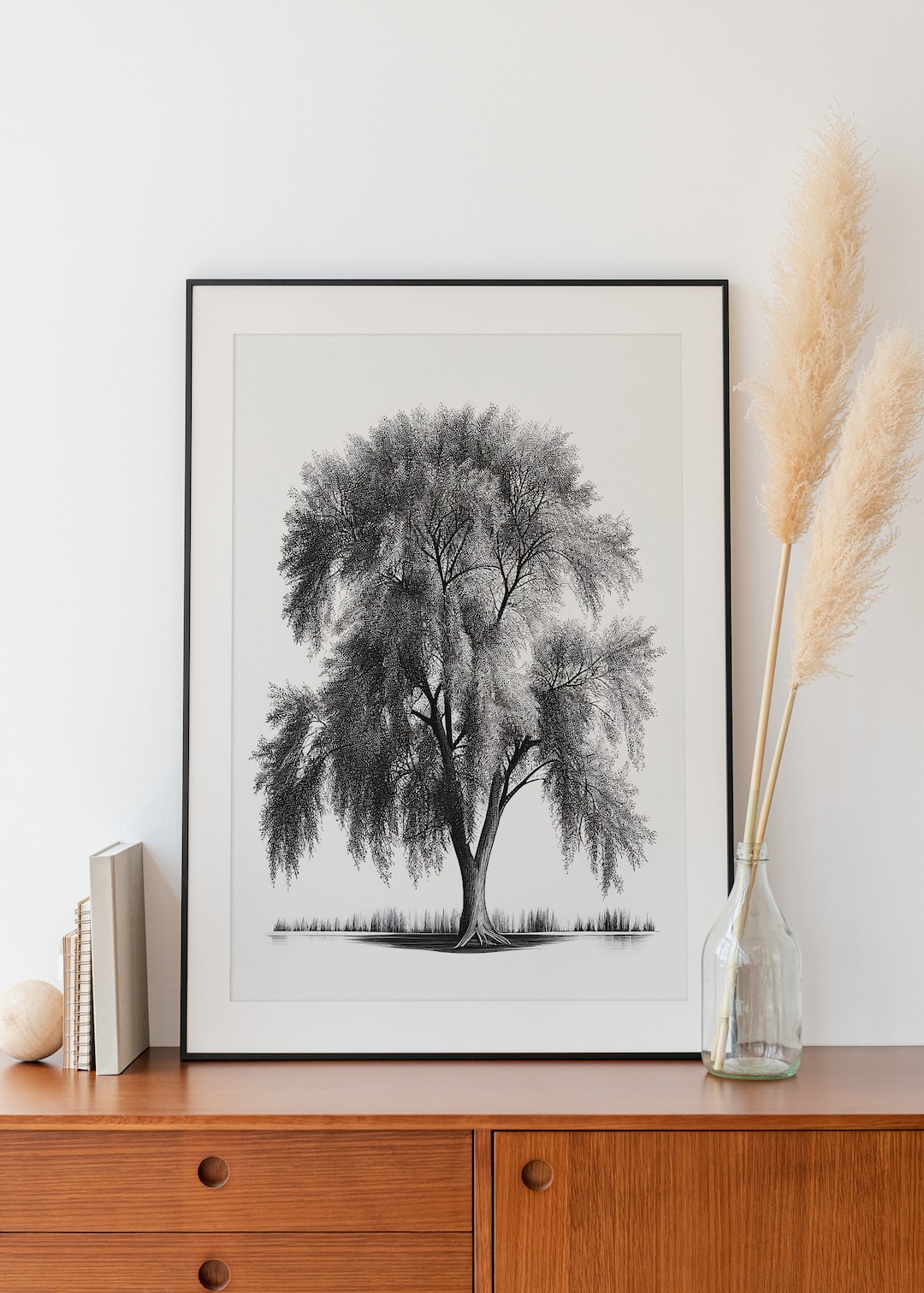 Vintage Weeping Willow Tree Art | PRINTABLE | Vintage Wall Art | Home ...