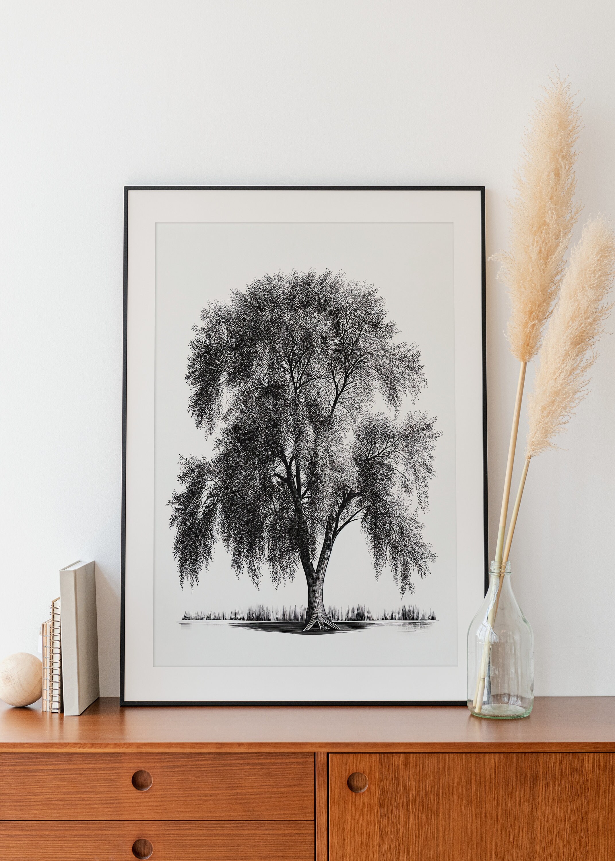 Vintage Weeping Willow Tree Art | PRINTABLE | Vintage Wall Art | Home ...