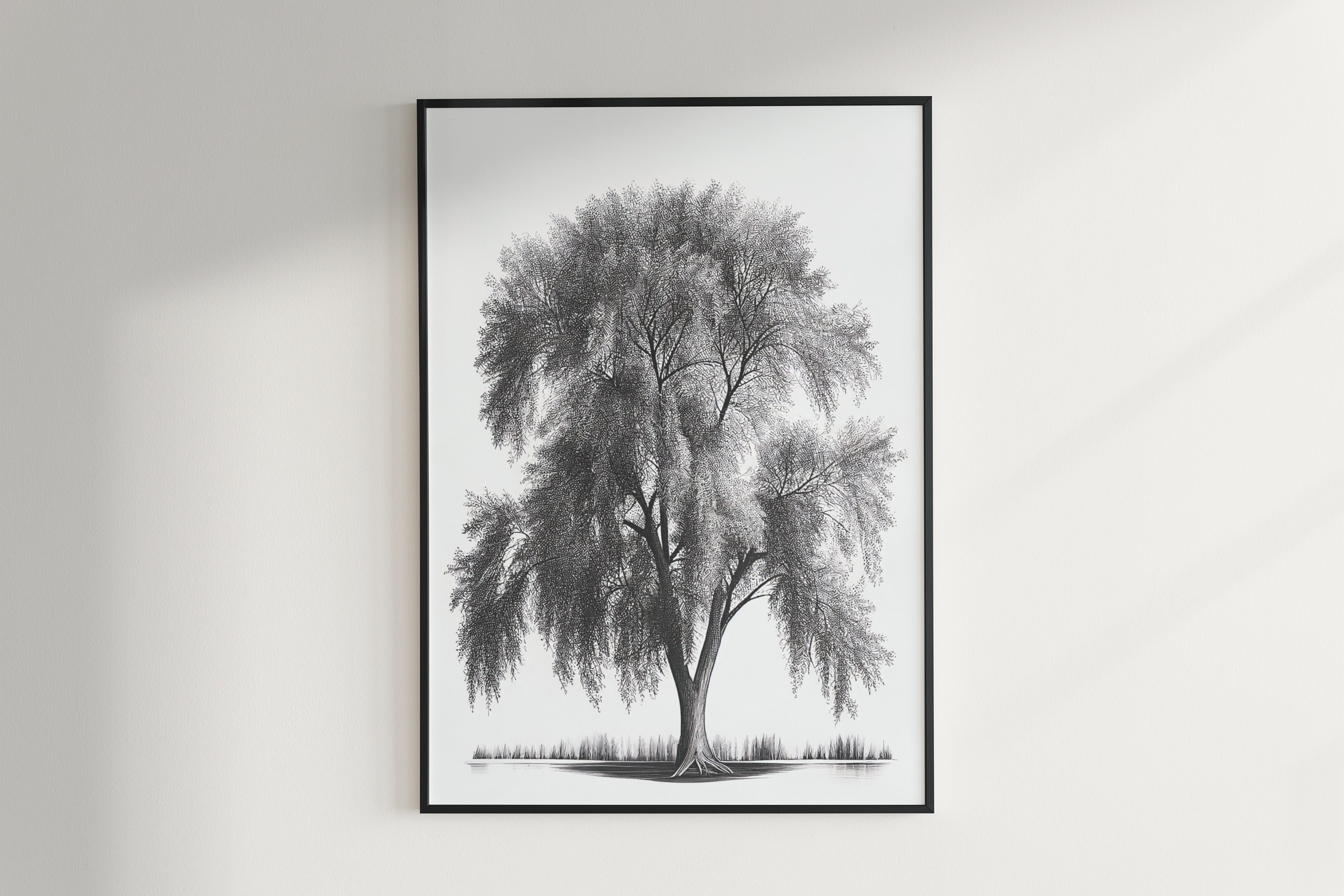 Vintage Weeping Willow Tree Art | PRINTABLE | Vintage Wall Art | Home ...