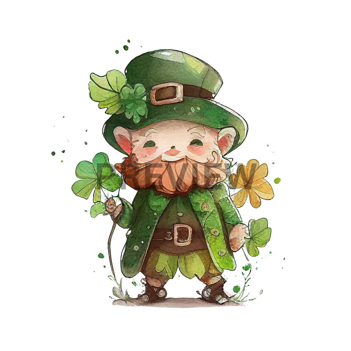 Watercolor St Patrick's Day Clipart PNG, Leprechaun Art, St Patrick's ...