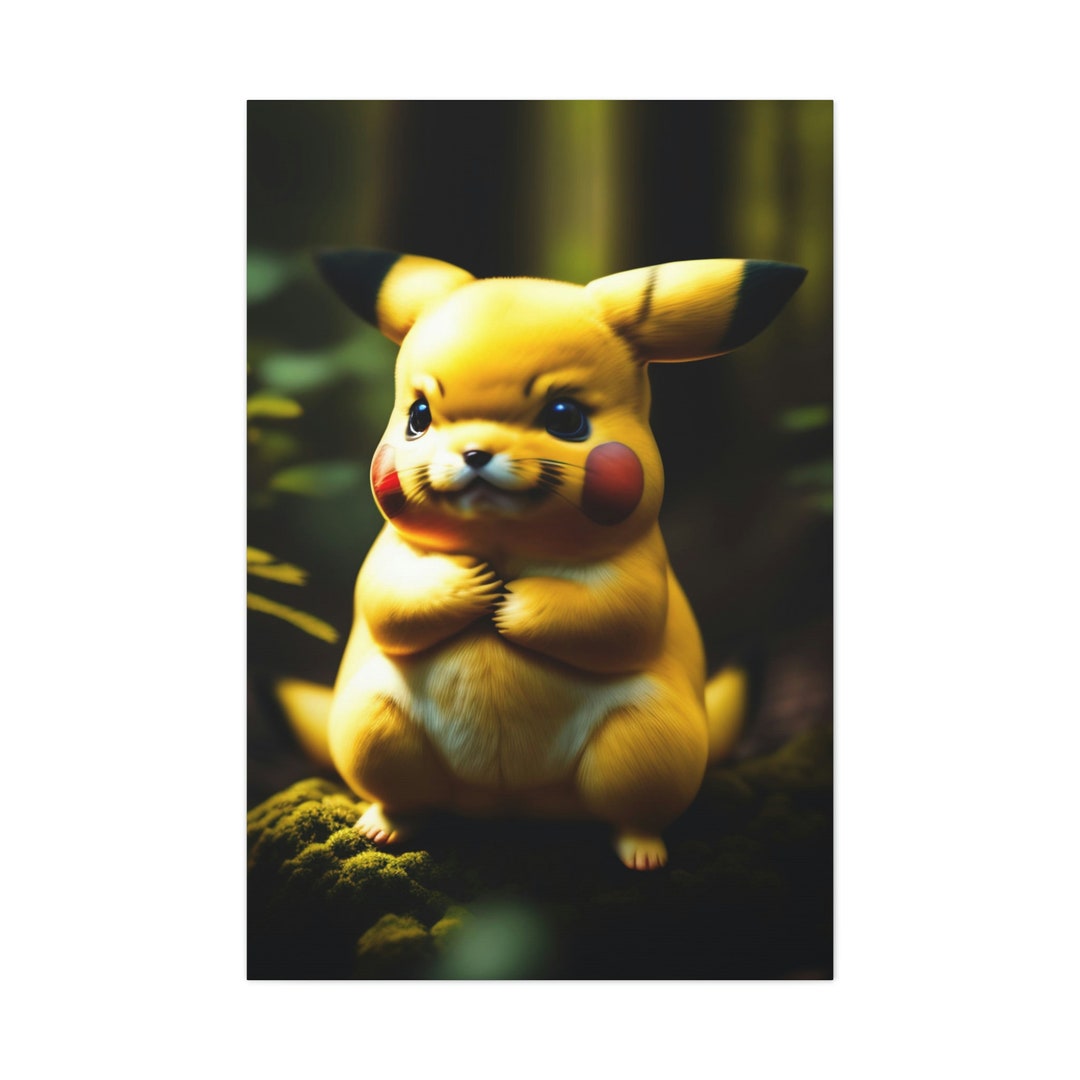 Canvas Wall Art Pikachu as a Baby Pokémon Curious and - Etsy