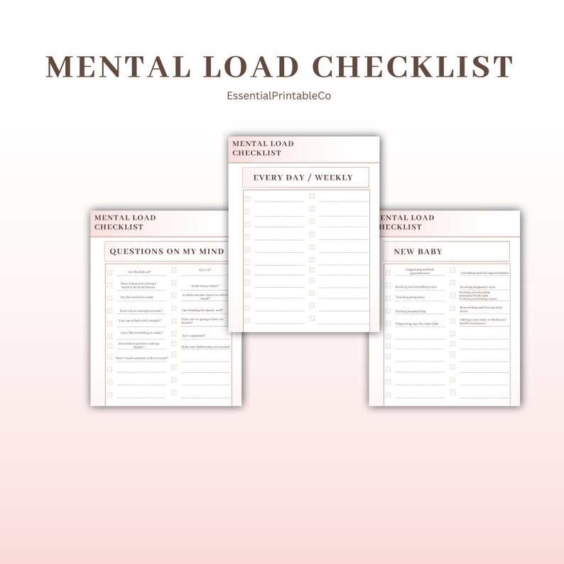 Editable Mental Load Checklist Chores Checklist Household - Etsy UK