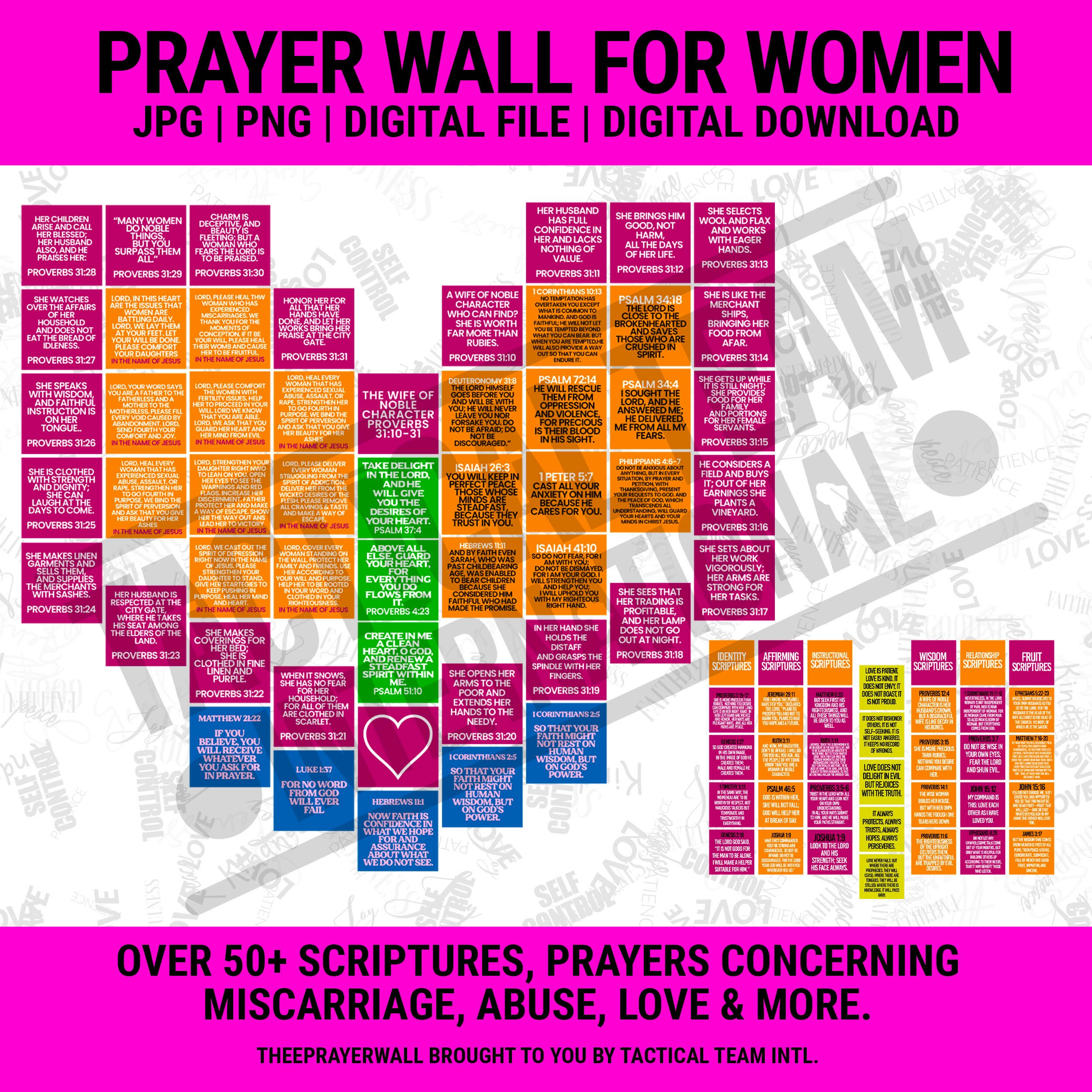 Digital Prayer Wall for Women | Wall Decor | Bible Scriptures ...