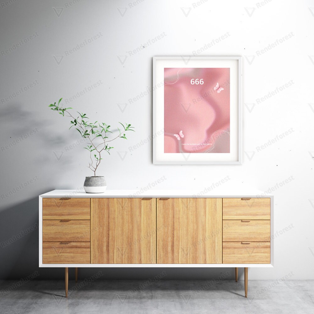 666 Butterfly Wall Art Printable, Instant Download, Minimal Wall Art ...