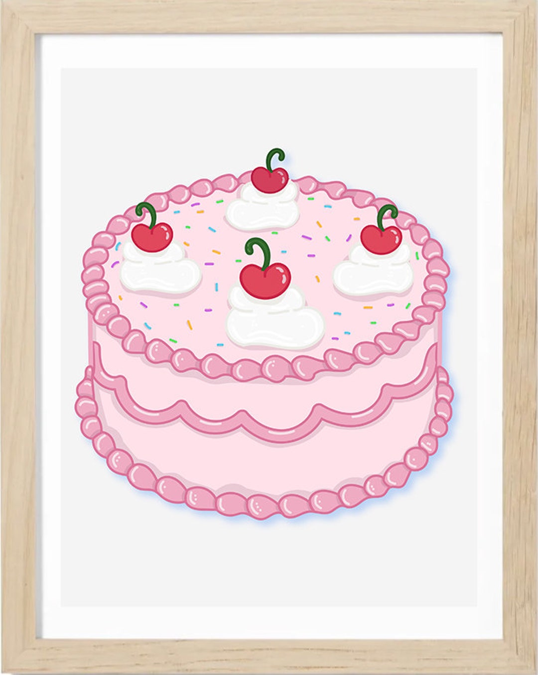 Pink Cake Wall Poster - Digital Download - Etsy
