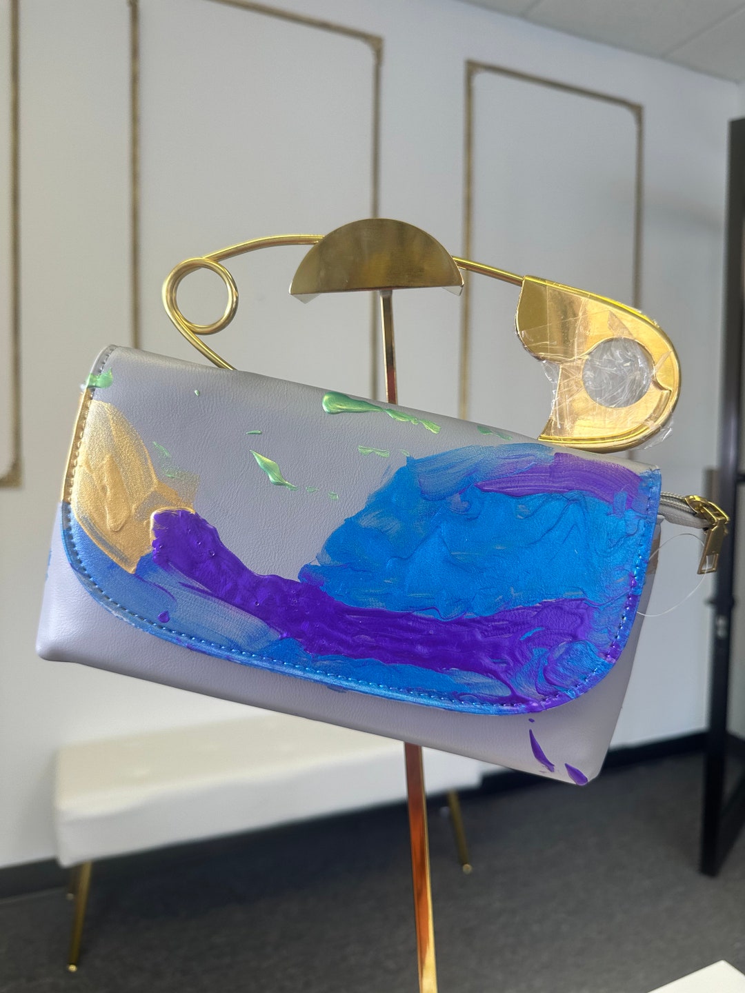 Safety Pin Top Handle Clutch - Etsy