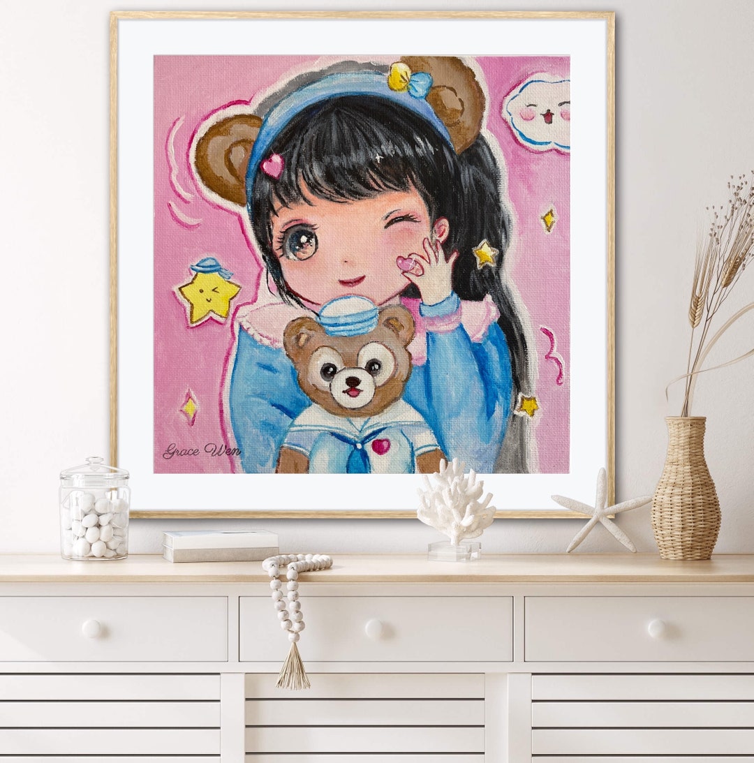 Cartoon Girl Painting｜original Anime Art - Option A | Made to Order ...