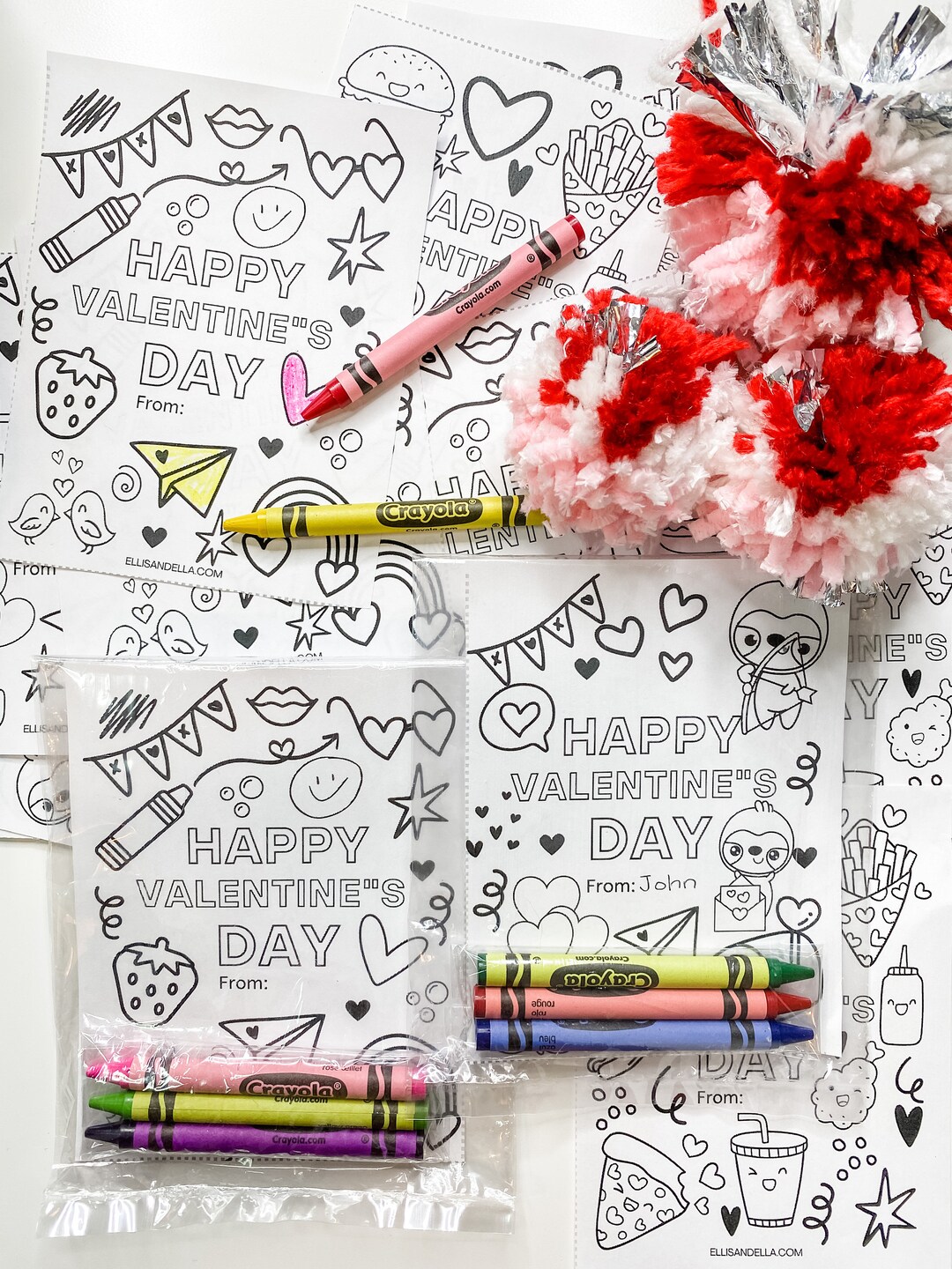 Printable Coloring Happy Valentine's Day Favor - Classroom Valentine's ...