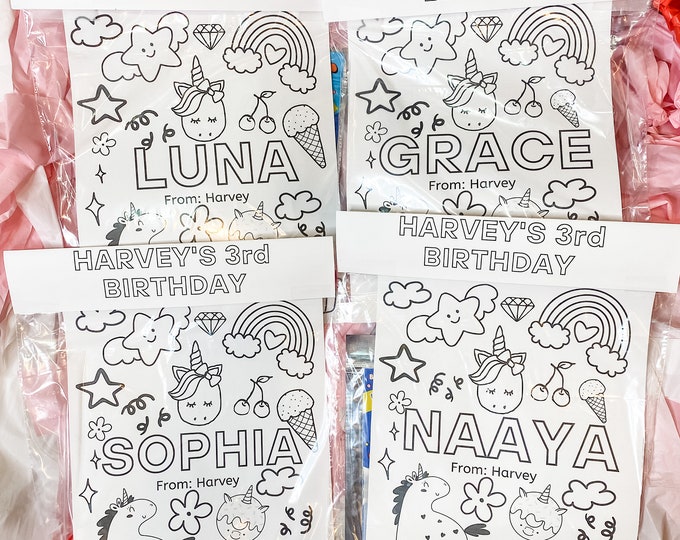 Fun Personalized Kids Activity Book Party Favors for Birthday Parties ...