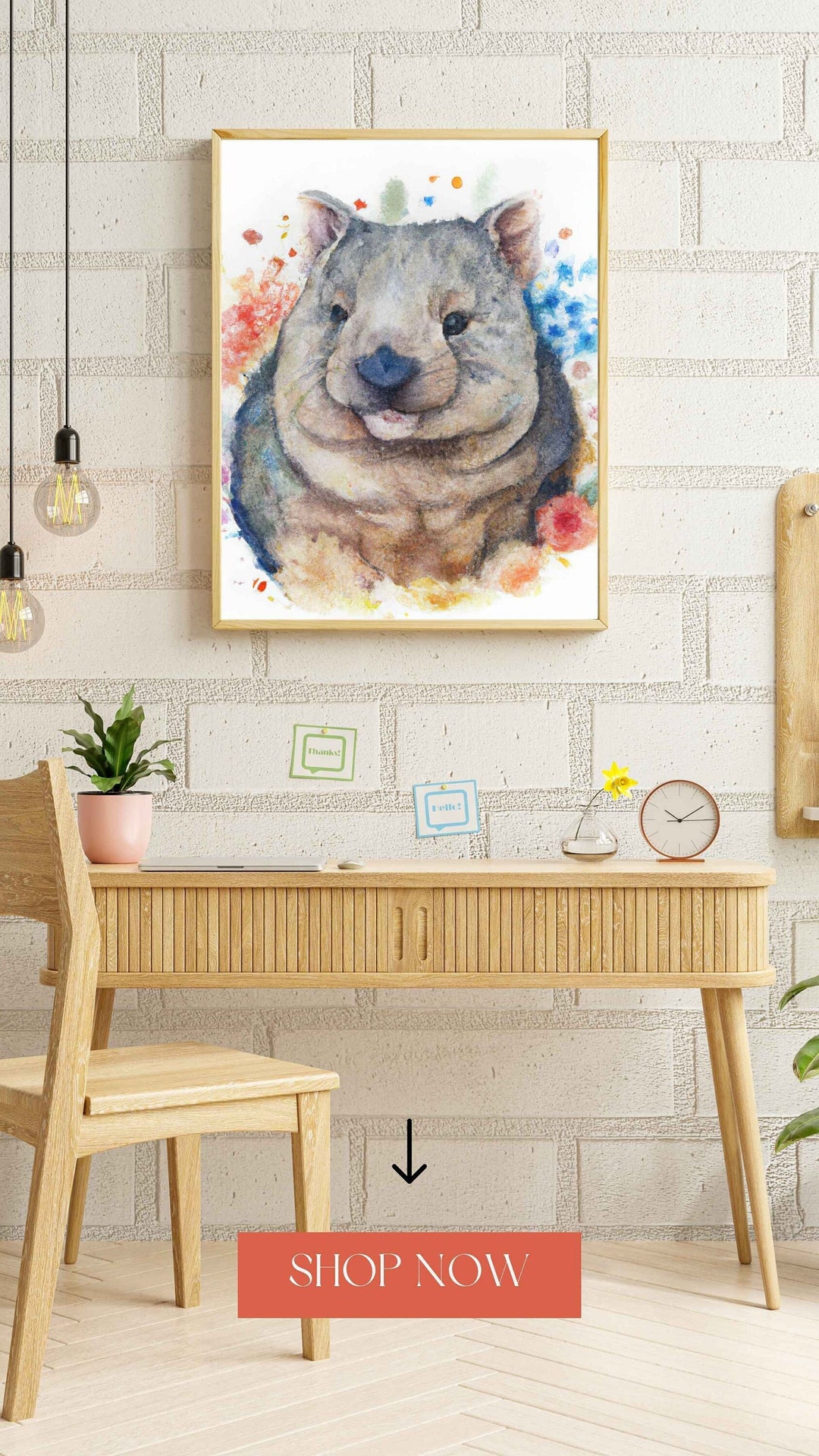 Australian Native Animal Prints | Wombat Watercolour Art - Etsy