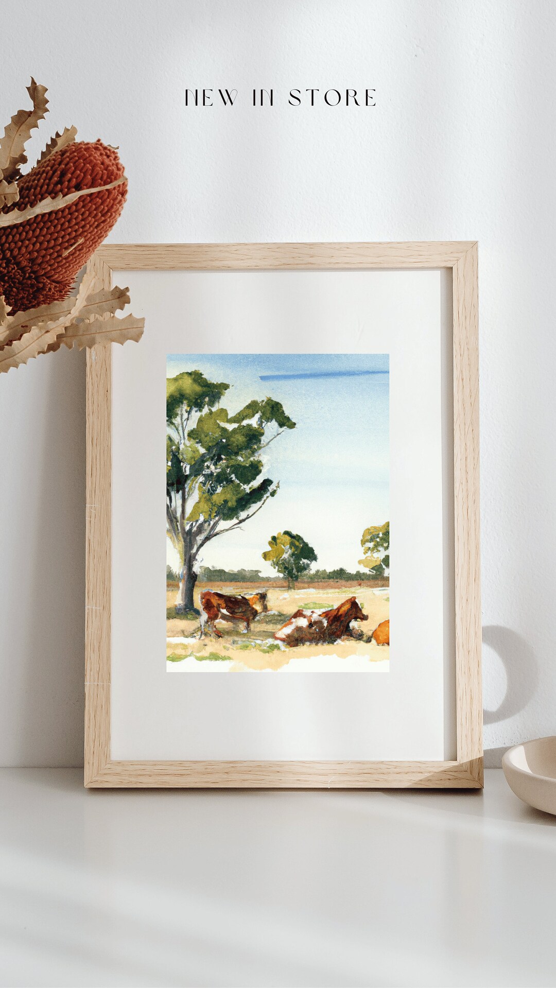Australian Landscape Print | Beautiful Rural Setting With Cattle ...