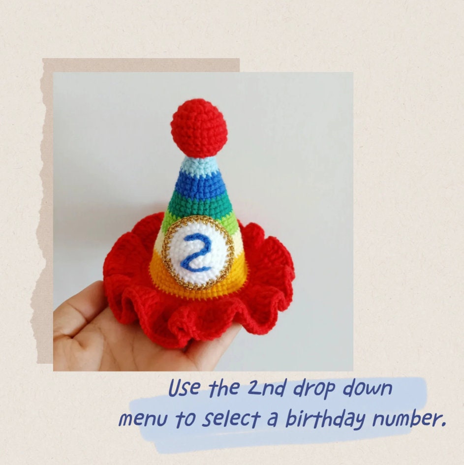 Handmade Crochet Dogs Cats Party Hat, Animal Photo Prop, Pet Birthday ...