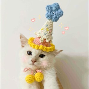 Handmade Crochet Dogs Cats Party Hat, Animal Photo Prop, Pet Birthday ...