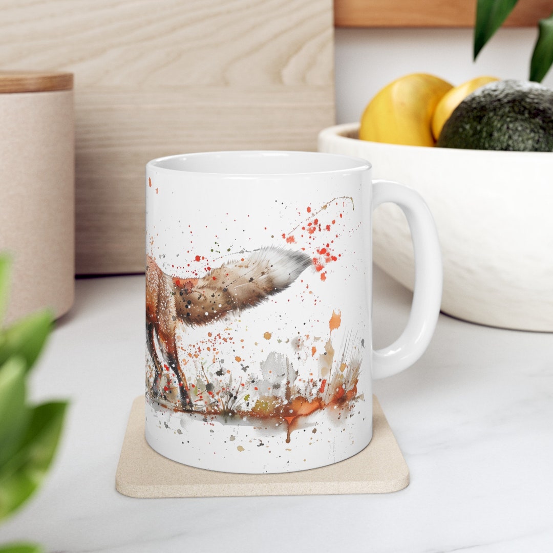 Red Fox Wildlife Mug - Wildlife Painting, Eco-friendly Coffee Mug, Tea ...