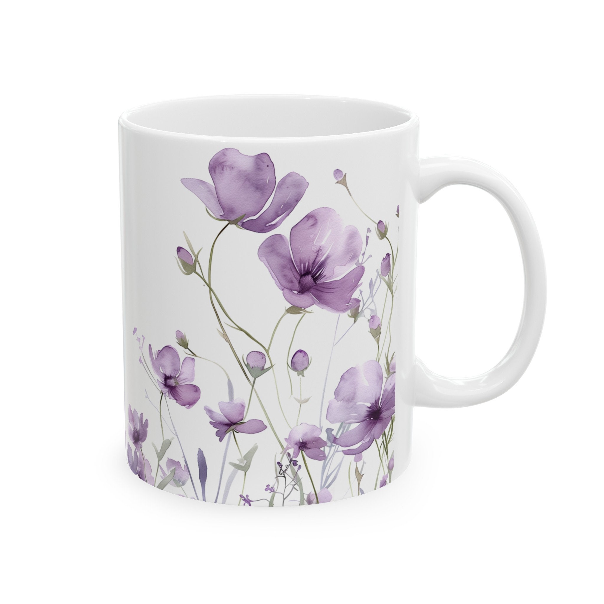Wildflowers Watercolor Cottagecore Coffee Mug, Botanicals, Floral ...