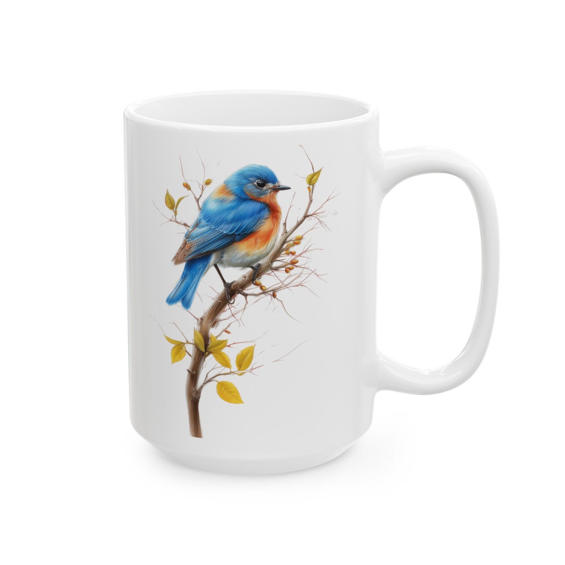 Bluebird Mug - Watercolor, Painting, Bird Lover Gift, Eco-friendly ...