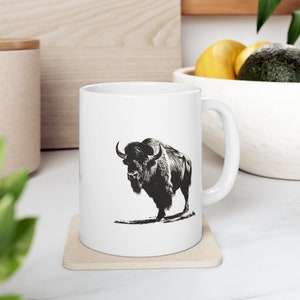 Bison Wildlife Mug - Wildlife Painting, Eco-friendly Coffee Mug, Tea ...