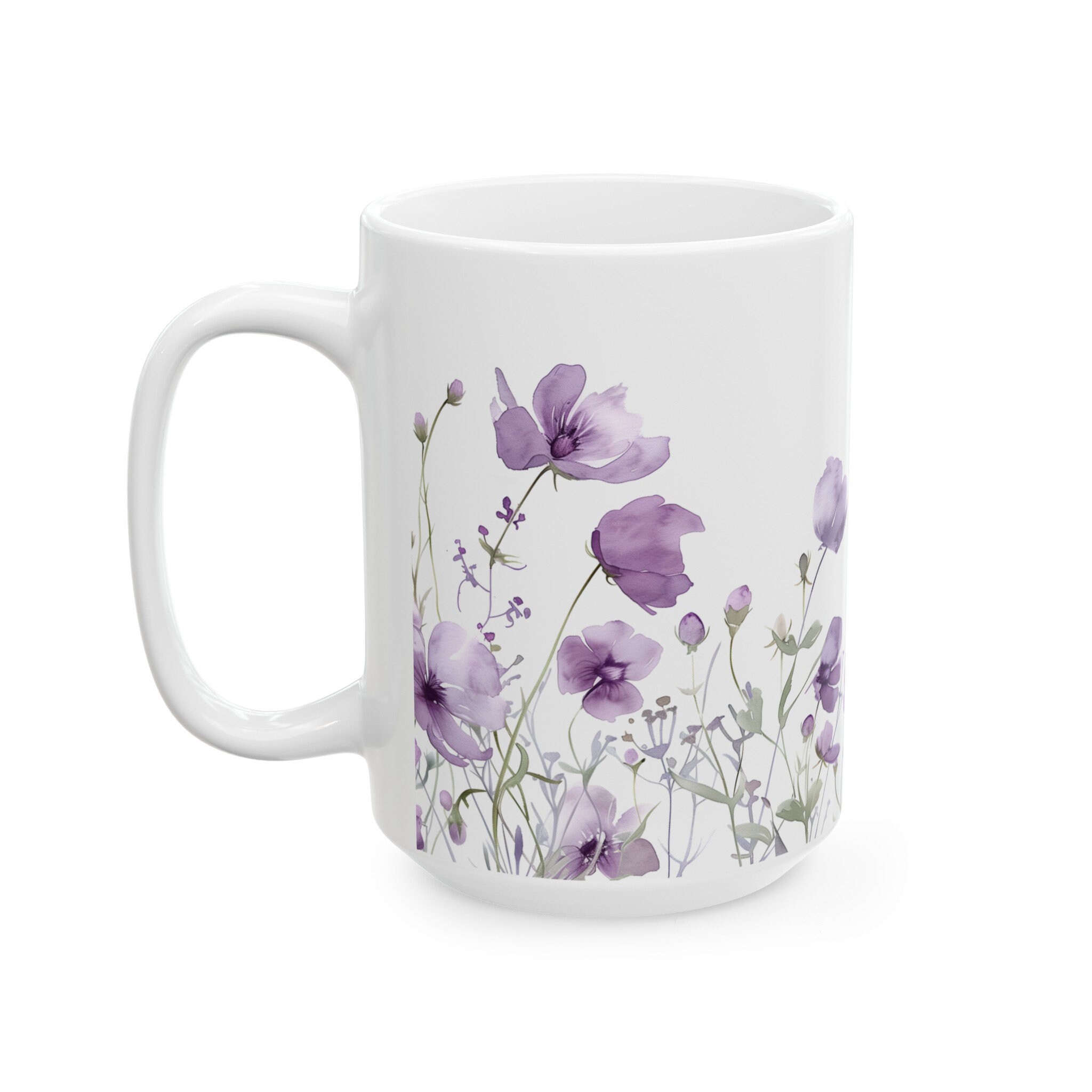 Wildflowers Watercolor Cottagecore Coffee Mug, Botanicals, Floral ...