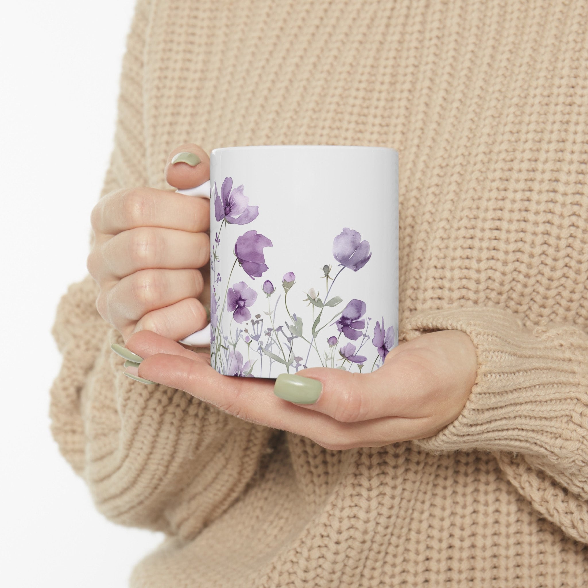 Wildflowers Watercolor Cottagecore Coffee Mug, Botanicals, Floral ...