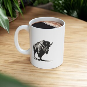 Bison Wildlife Mug - Wildlife Painting, Eco-friendly Coffee Mug, Tea ...
