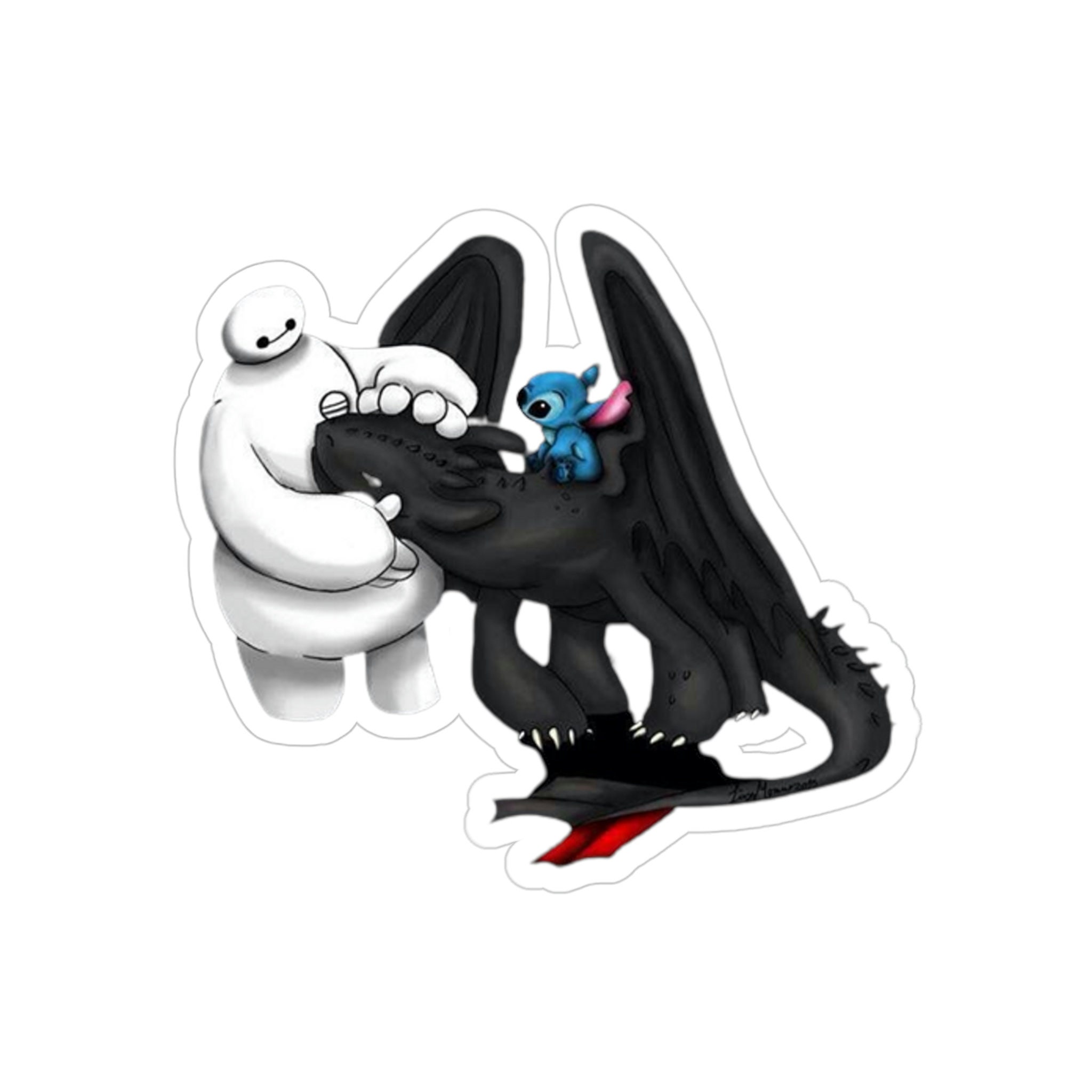 Stitch, Toothless, and Baymax Outdoor Stickers Transparent , Die-cut ...
