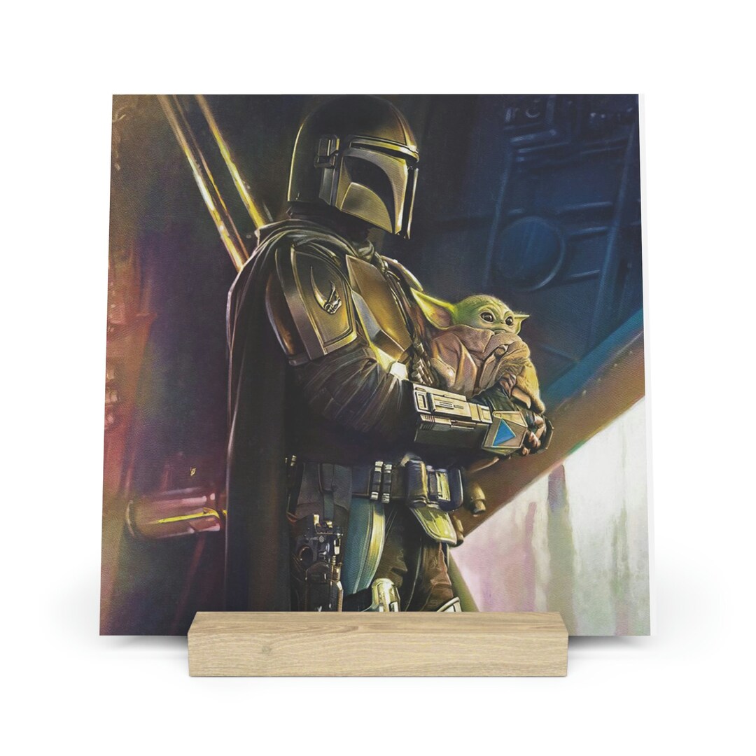 The Mandalorian Baby Yoda Grogu Gallery Board With Stand - Etsy
