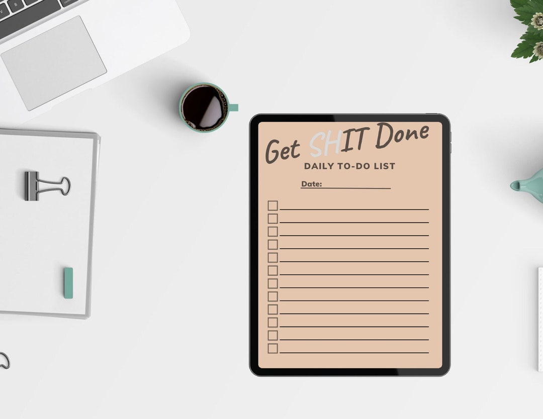 Daily To-do List Get Shit Done Digital Download - Etsy
