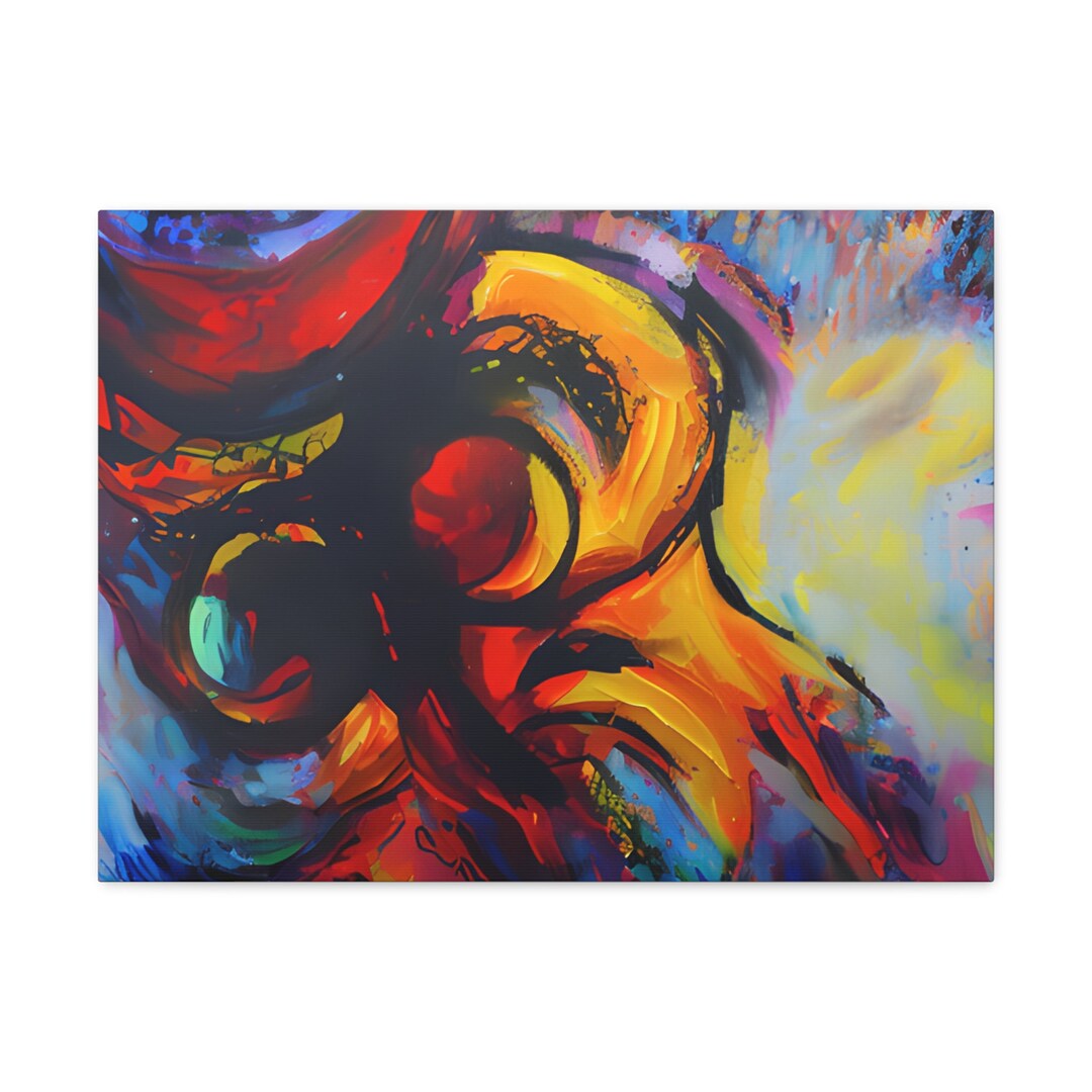 Primary Abstract Art Print on Gallery Wrap Canvas - Etsy