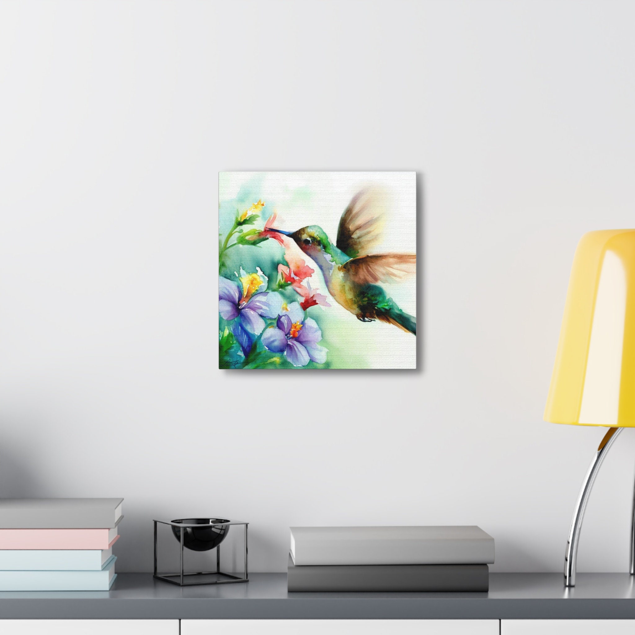 Watercolor Hummingbird Print on Gallery Wrap Canvas Ready to Hang - Etsy