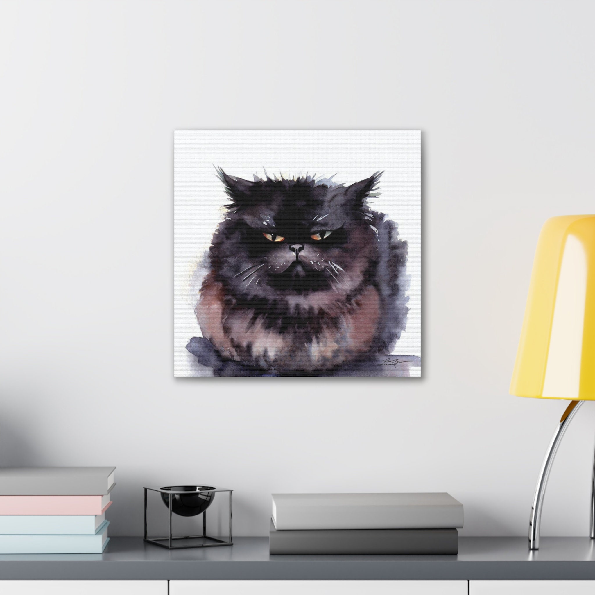 Pyewacket of the Cranky Cats Collection Art Print on Gallery Wrapped ...