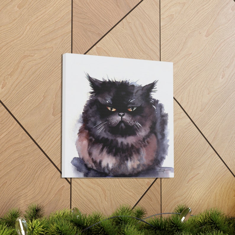 Pyewacket of the Cranky Cats Collection Art Print on Gallery Wrapped ...