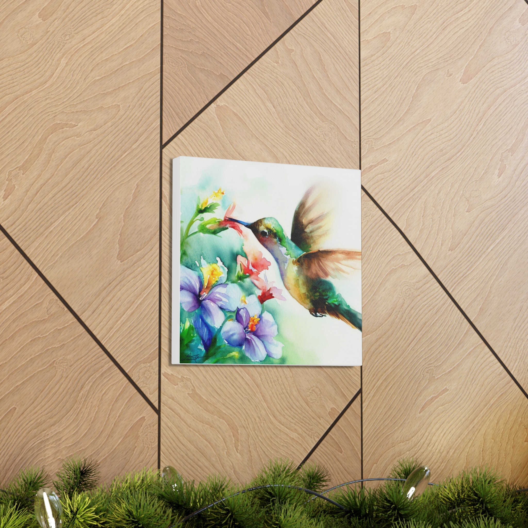Watercolor Hummingbird Print on Gallery Wrap Canvas Ready to Hang - Etsy