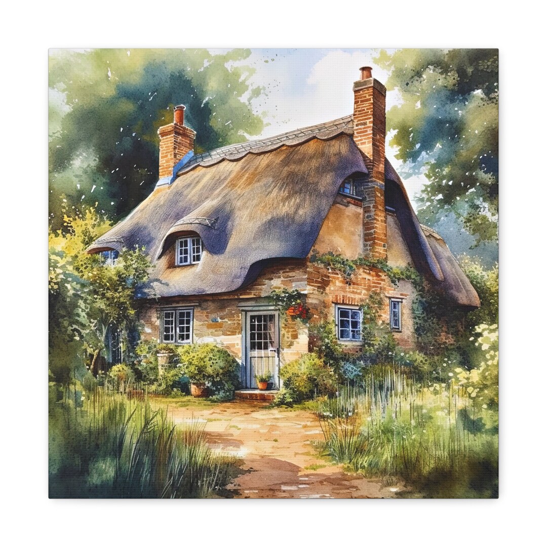 Country Cottage Print on Gallery Wrap Canvas Multiple Sizes Available ...