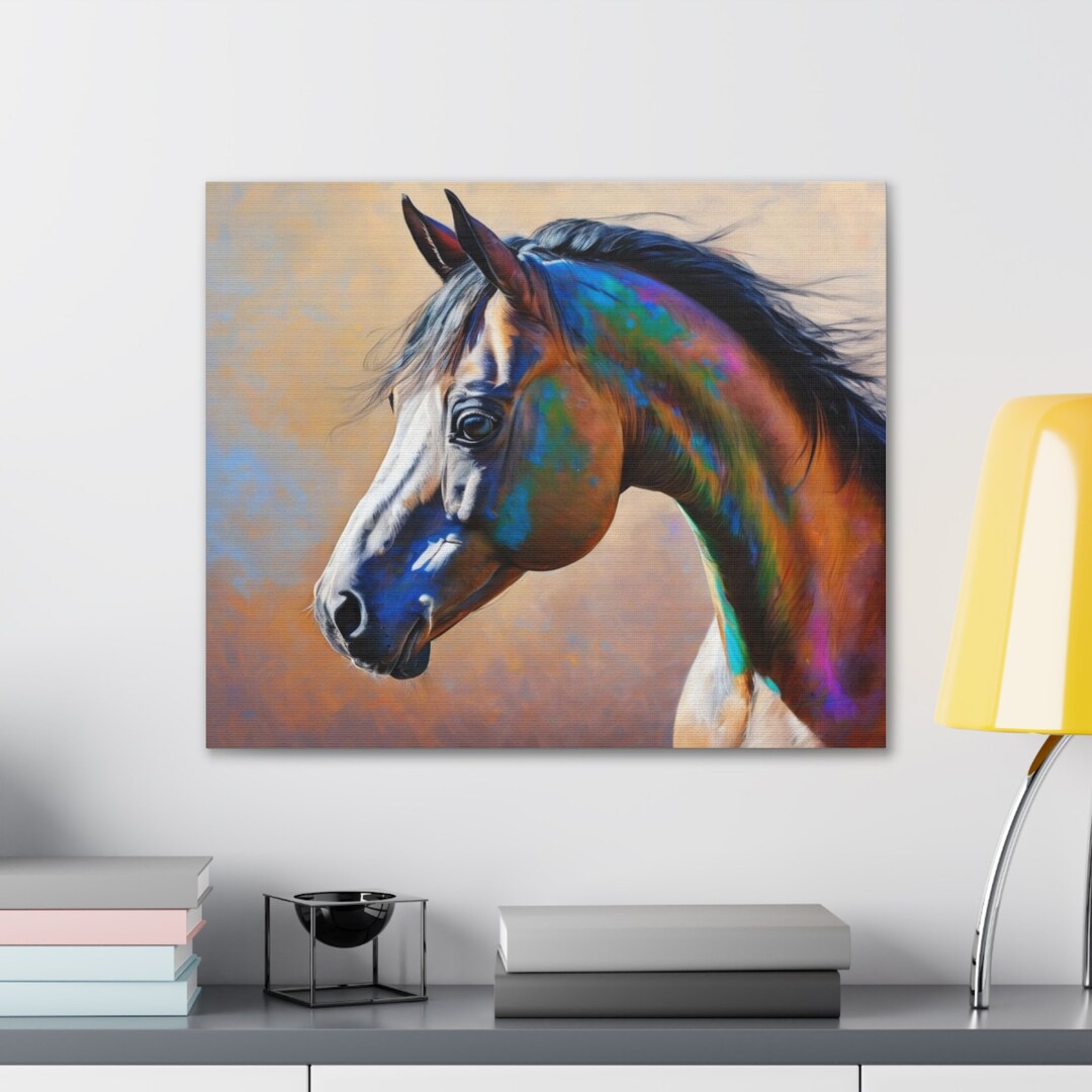 Bay Painted Pony Art Print on Gallery Wrapped Canvas, Ready to Hang ...