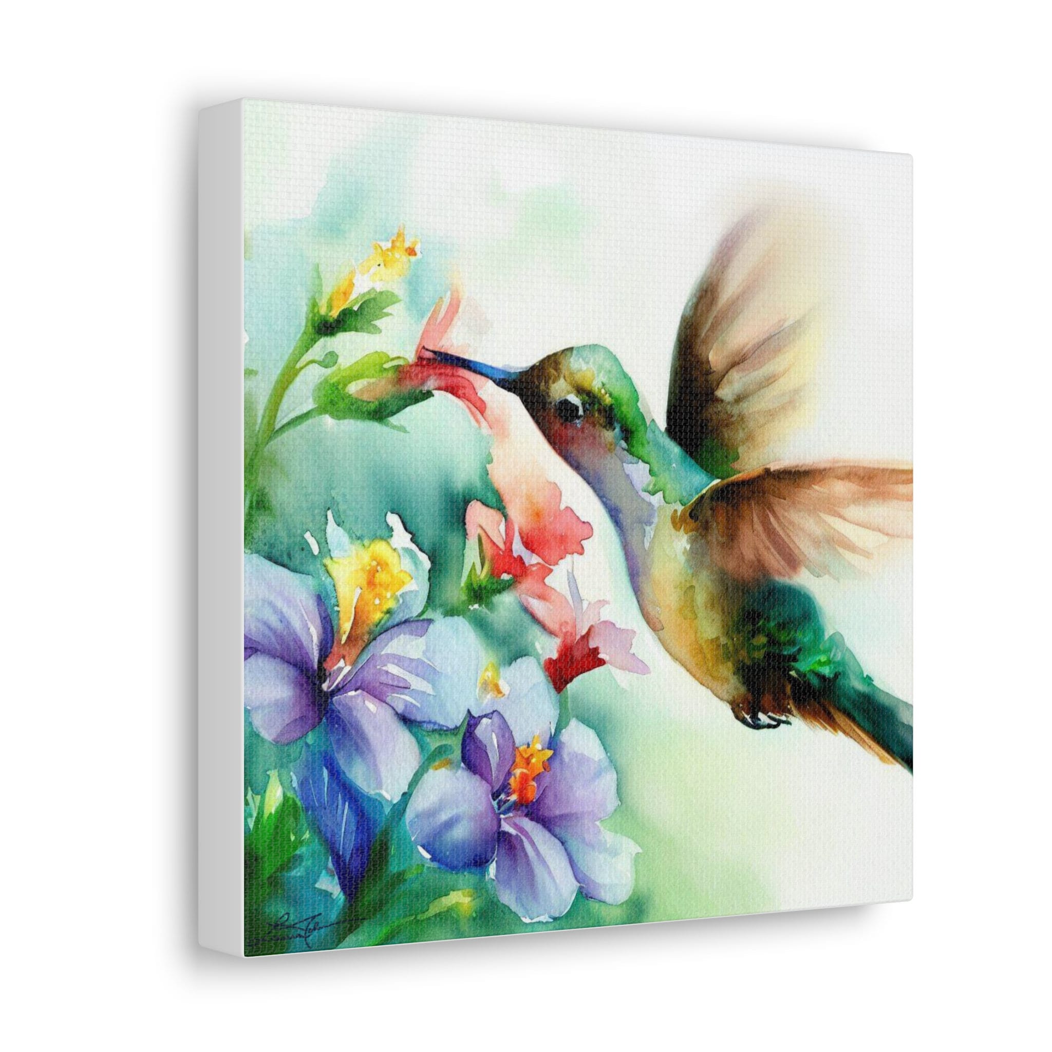 Watercolor Hummingbird Print on Gallery Wrap Canvas Ready to Hang - Etsy