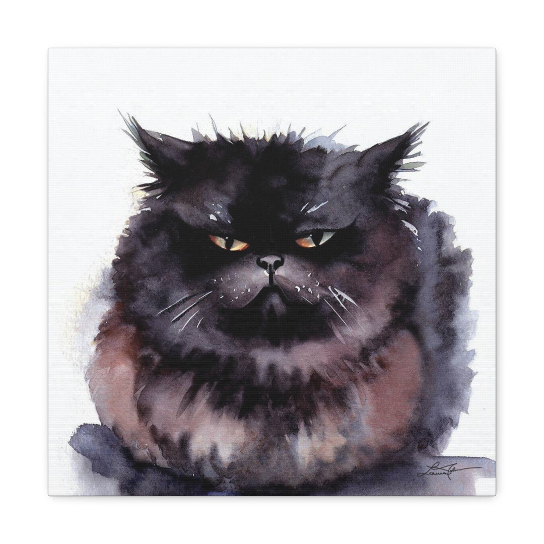 Pyewacket of the Cranky Cats Collection Art Print on Gallery Wrapped ...
