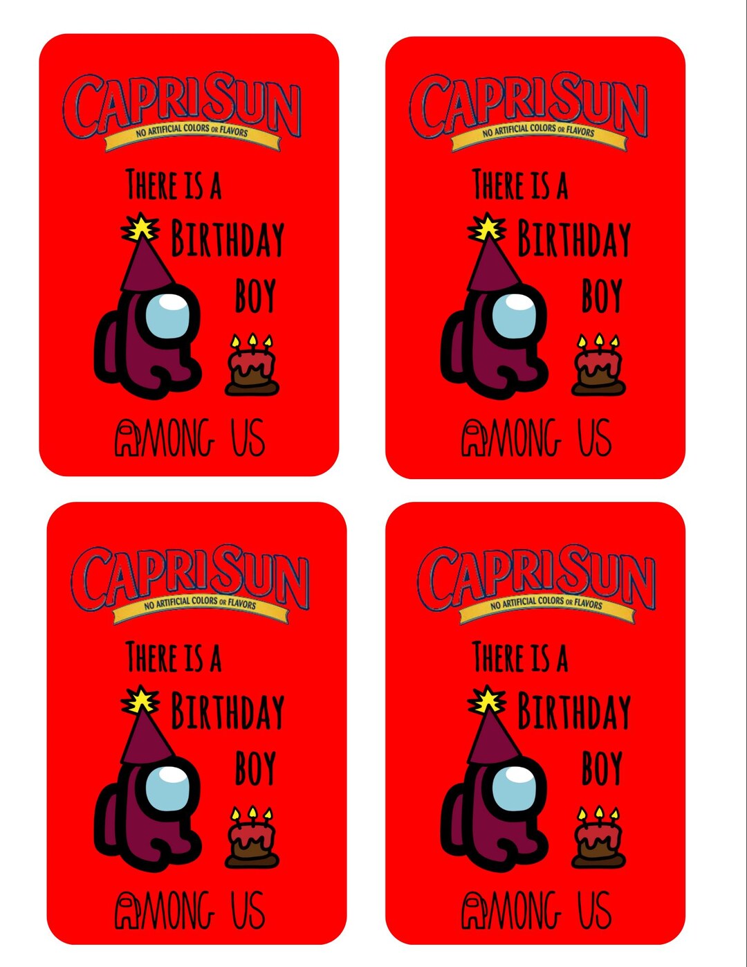 Among Us Capri Sun Label - Etsy