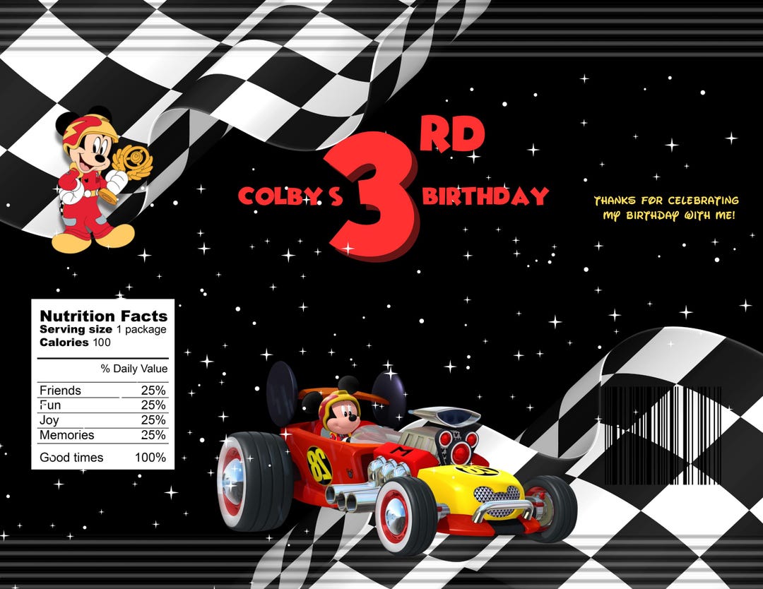Mickey and the Roadster Racers Chip Bag - Etsy