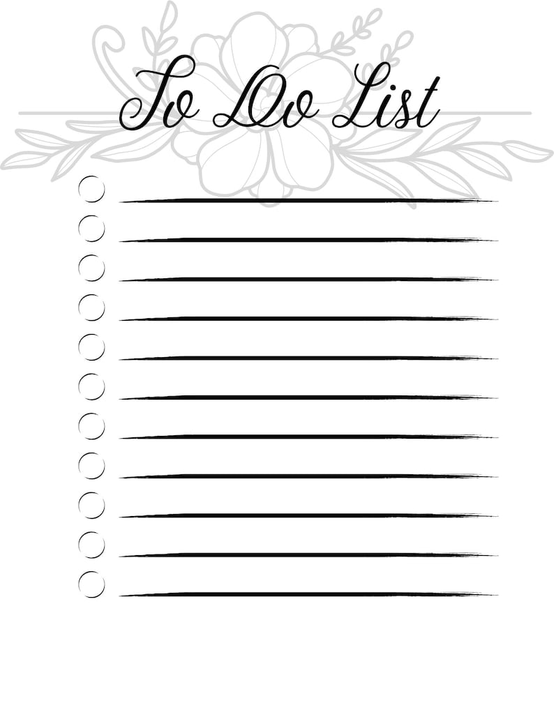 Flower Theme To-do List Pack - Printable - Etsy