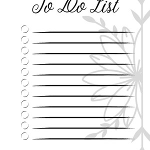 Flower Theme To-do List Pack - Printable - Etsy