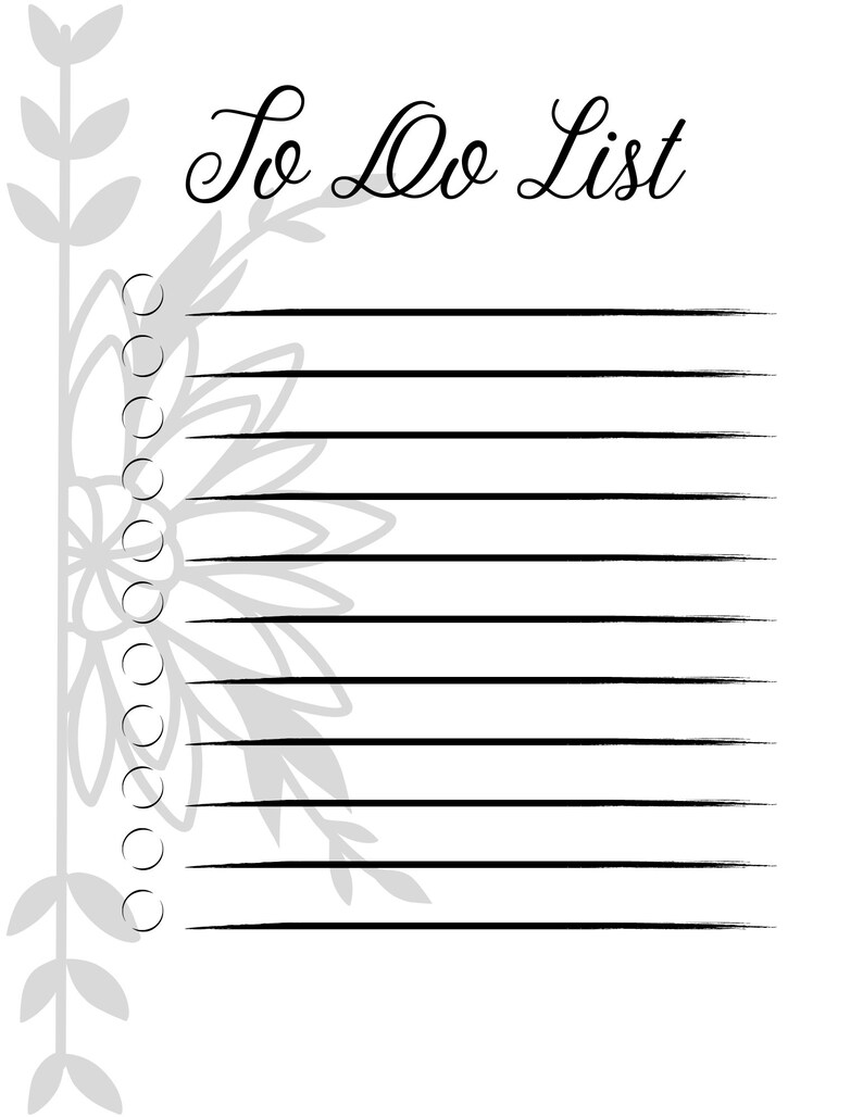 Flower Theme To-do List Pack - Printable - Etsy