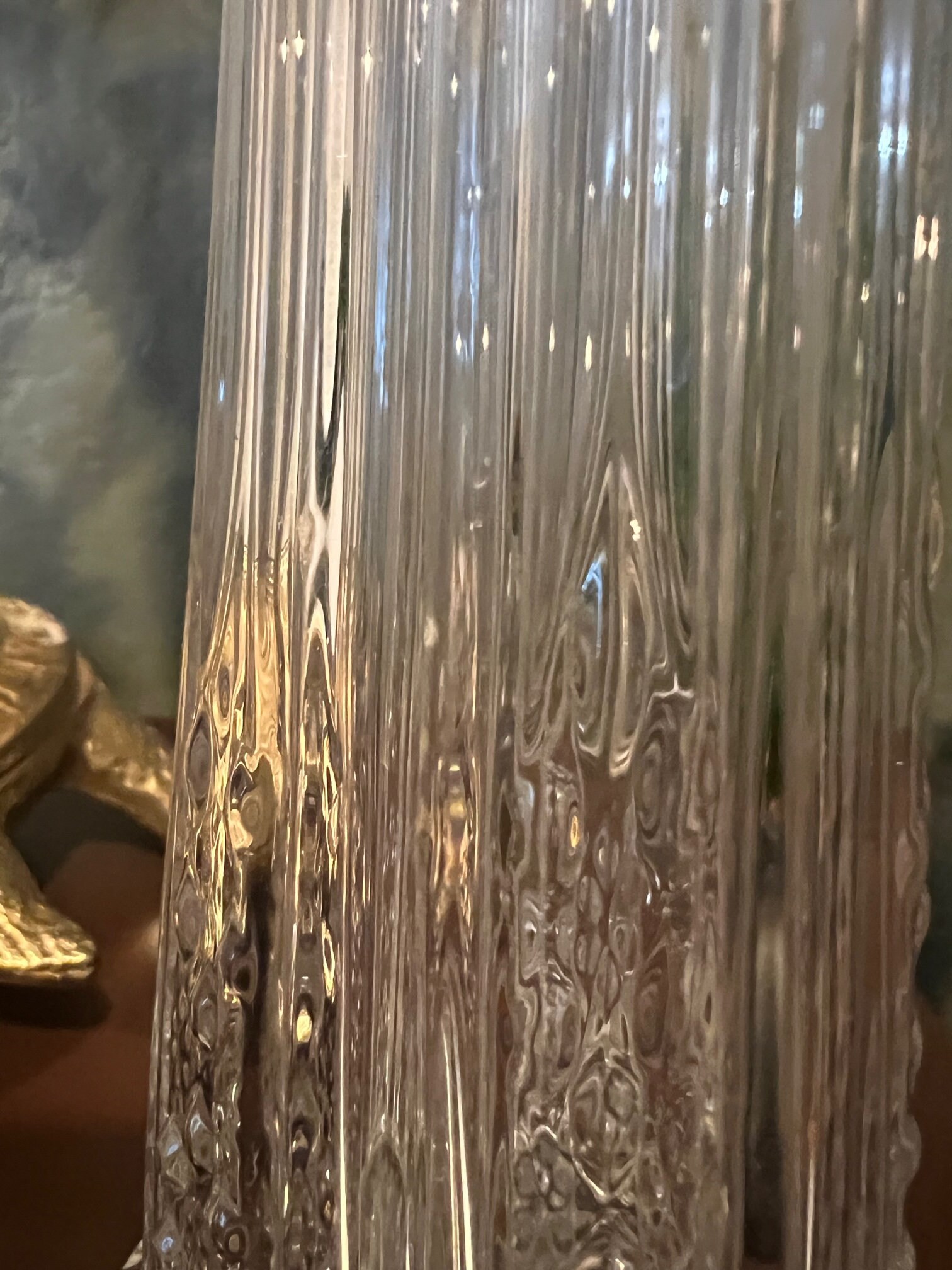 Vintage Bryce Higbee & Co. Clear Cut Glass Swung Vase 17 - Etsy