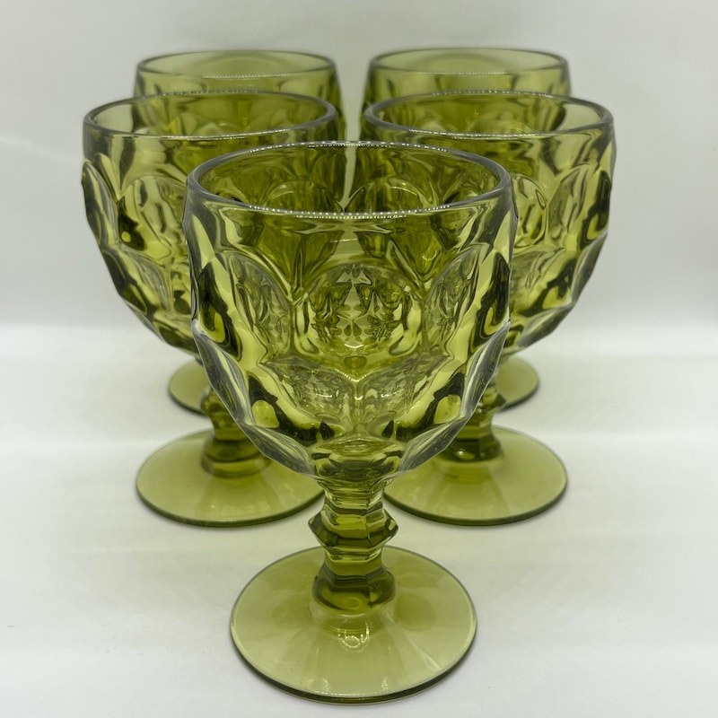 Imperial Green Thumbprint Goblet - Etsy