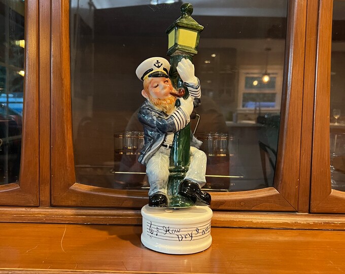 Vintage Sailor Musical Decanter Spins & Plays "how Dry I Am" Bottle ...