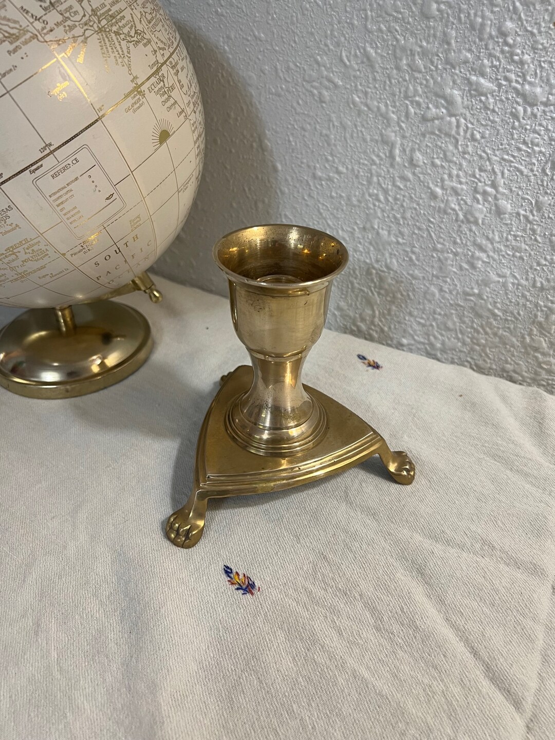 Vintage Lion Footed Triangle Taper Candle Holder - Etsy