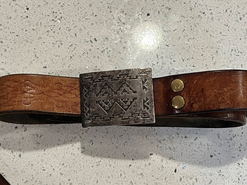 Sterling Silver Zuni Belt Buckle and Belt by Art Acoya - Etsy