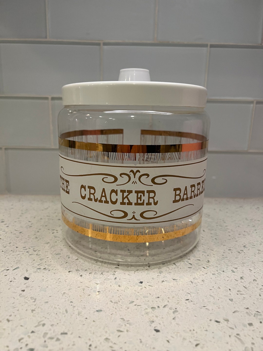 PYREX “the Cracker Barrel” MCM Clear Glass Lidded Cookie Canister - Etsy