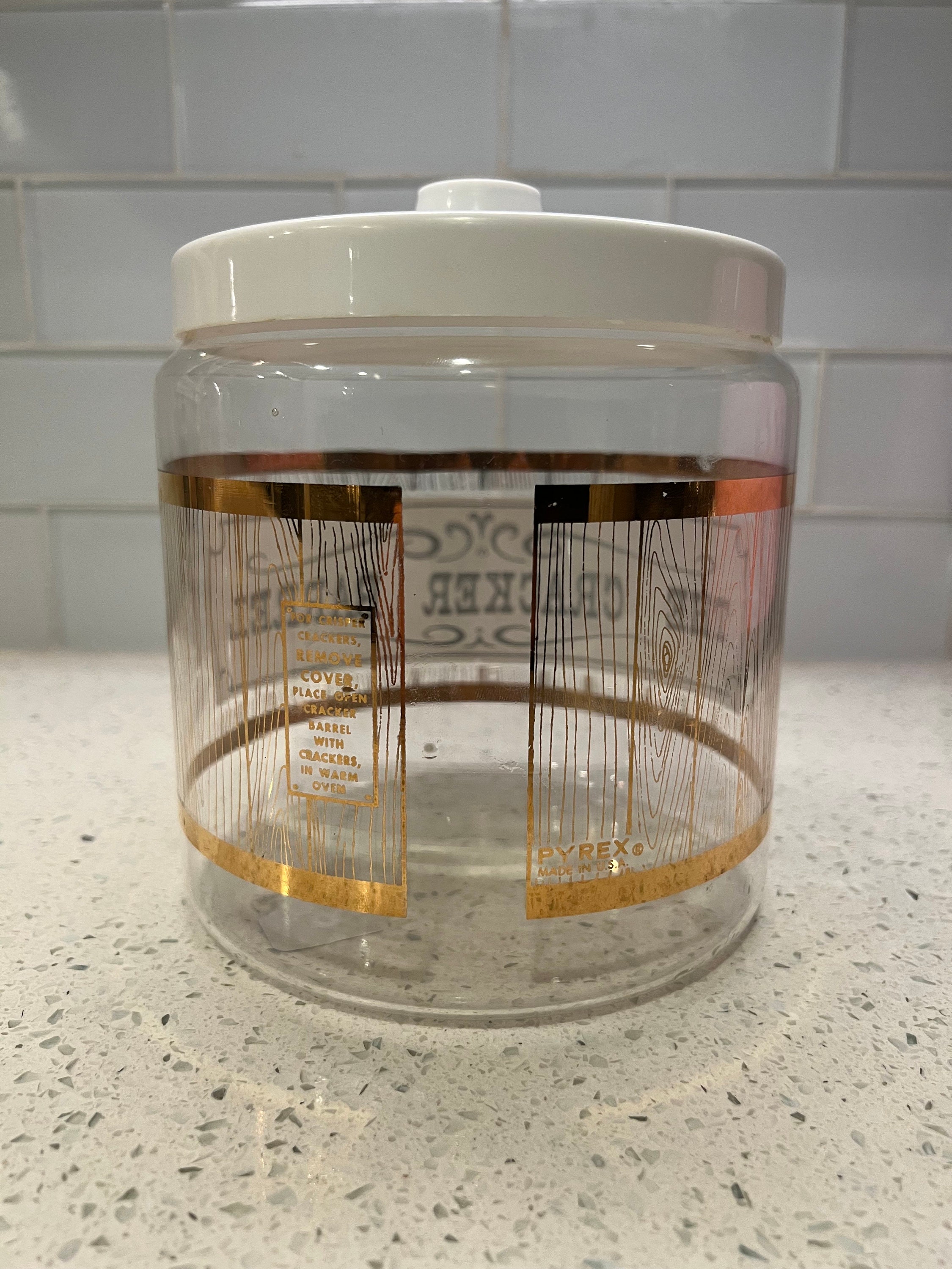 PYREX “the Cracker Barrel” MCM Clear Glass Lidded Cookie Canister - Etsy