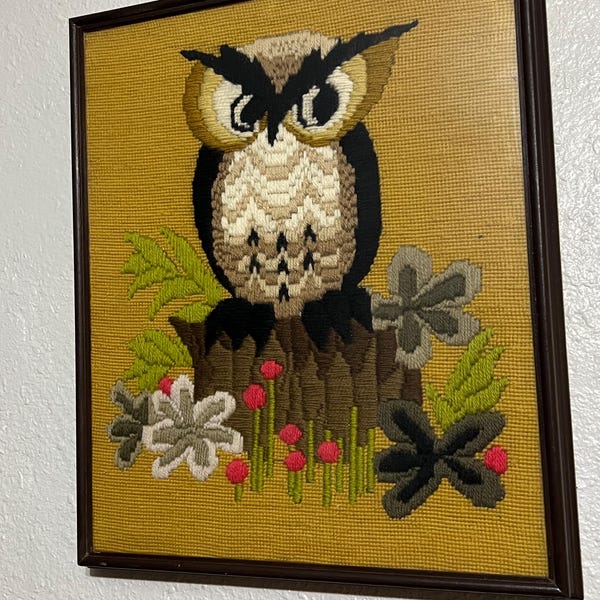 Owl Needlepoint - Etsy