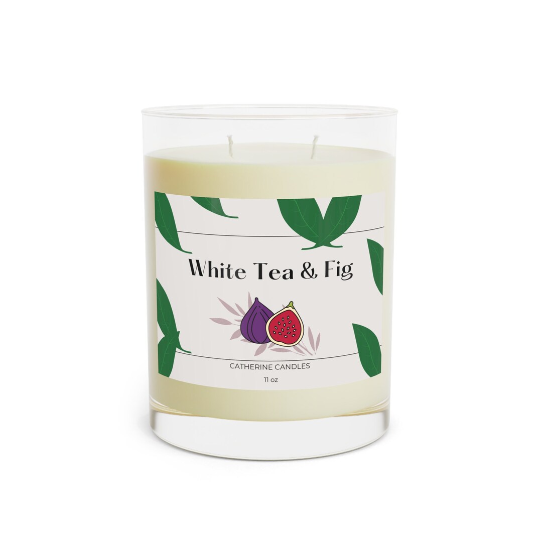 White Tea & Fig Scented Candle Full Glass, 11oz - Etsy
